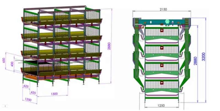 Special Designed H Type Broiler Cage System